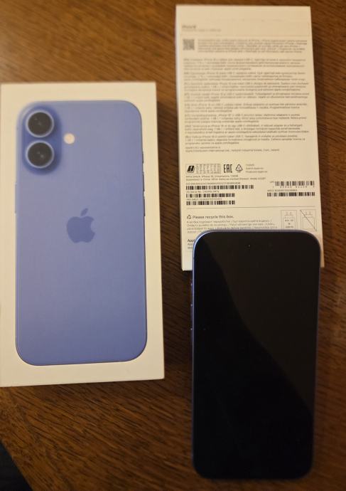 Apple iPhone 16 128 GB Ultramarine (plava), NOVO, odlično stanje