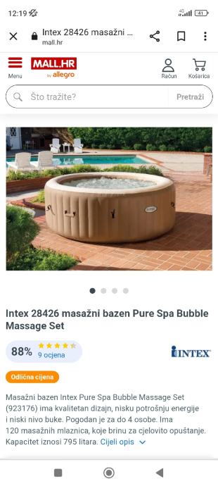 Intex 28426 masažni bazen Pure Spa Bubble Massage Set