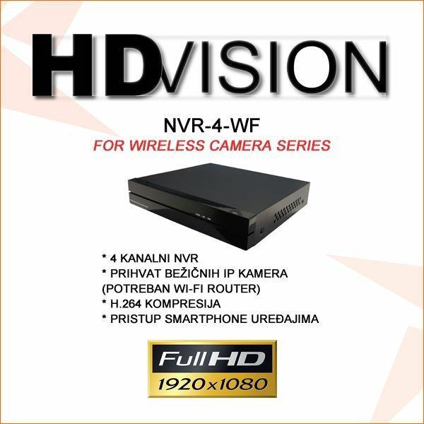 HDVISION NVR SNIMAČ ZA ČETIRI BEŽIČNE IP KAMERE | VIDEO NADZOR