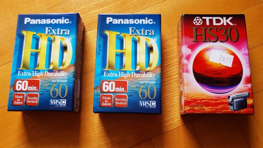 VHS C - PANASONIC EC 60, TDK KASETE - NOVO