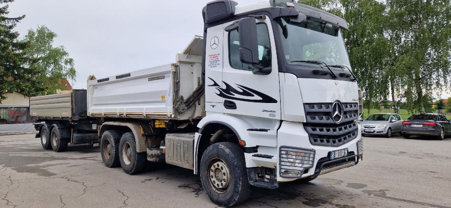 KIPER MERCEDES AROCS 2645, 2017.G. + PRIKOLICA SCHWARZMULLER, 2010.G ...