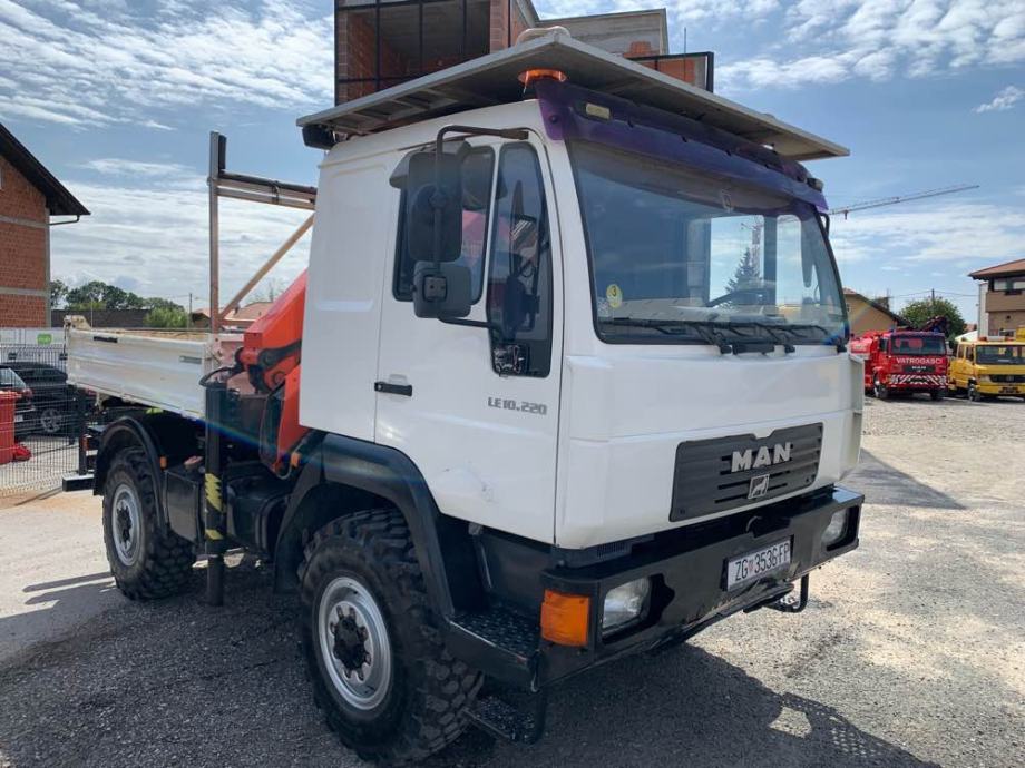 Man Le 10.220 4x4 Prednja vuca/3.strani Meiller kiper/Palfinger 9501, 2004 god.