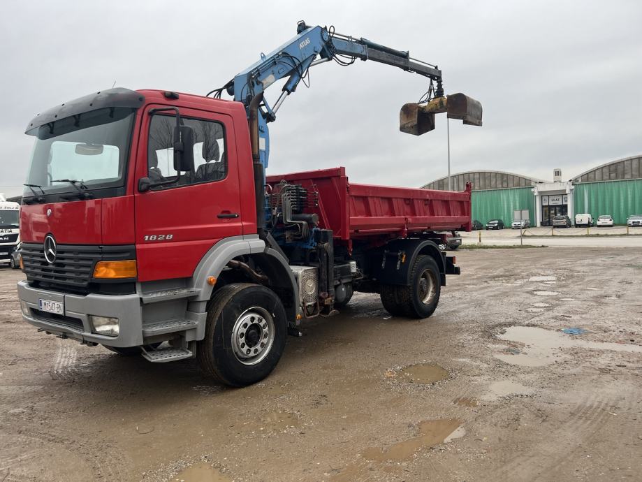 Mercedes Atego 18-28 kiper kran,bordmatic,grajfer+rotator,Top stanje ...