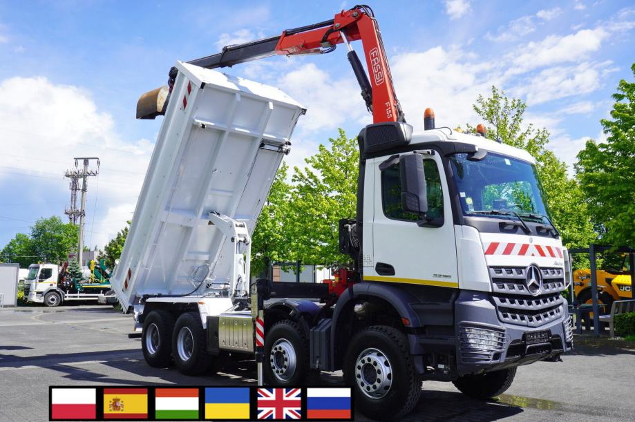 Mercedes-Benz Arocs 3236 8×4 / Crane Fassi F155A.0.22 / remote control ...
