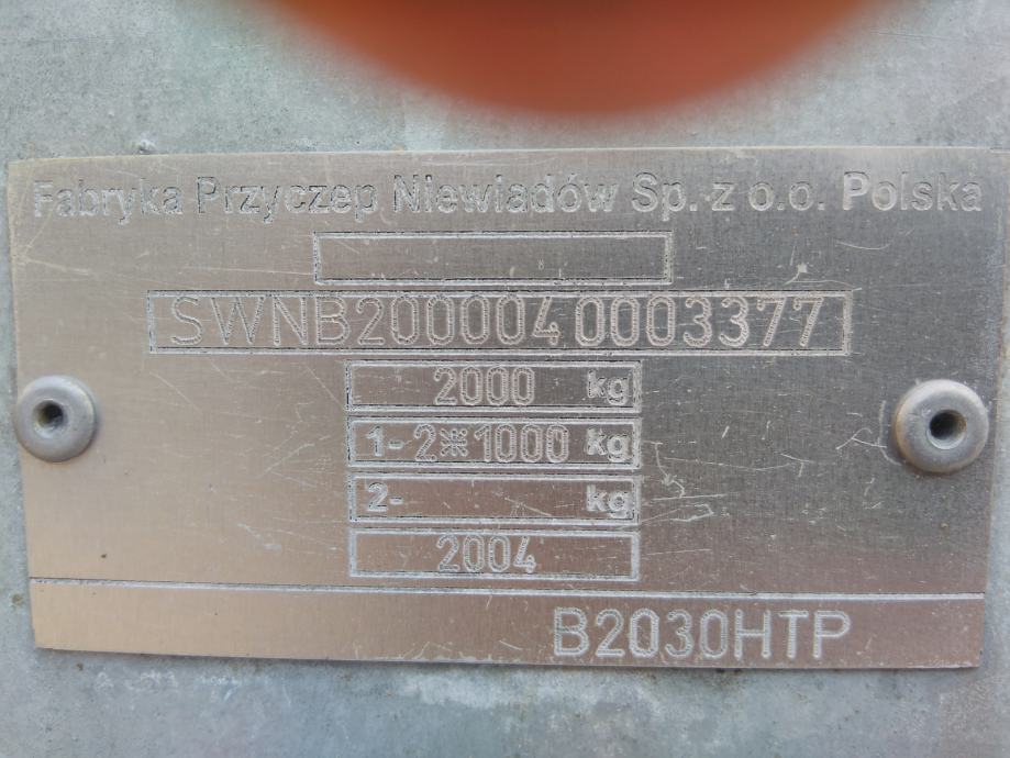 Prikolica labudica tandem za prijevoz radnih strojeva, 2004 god.