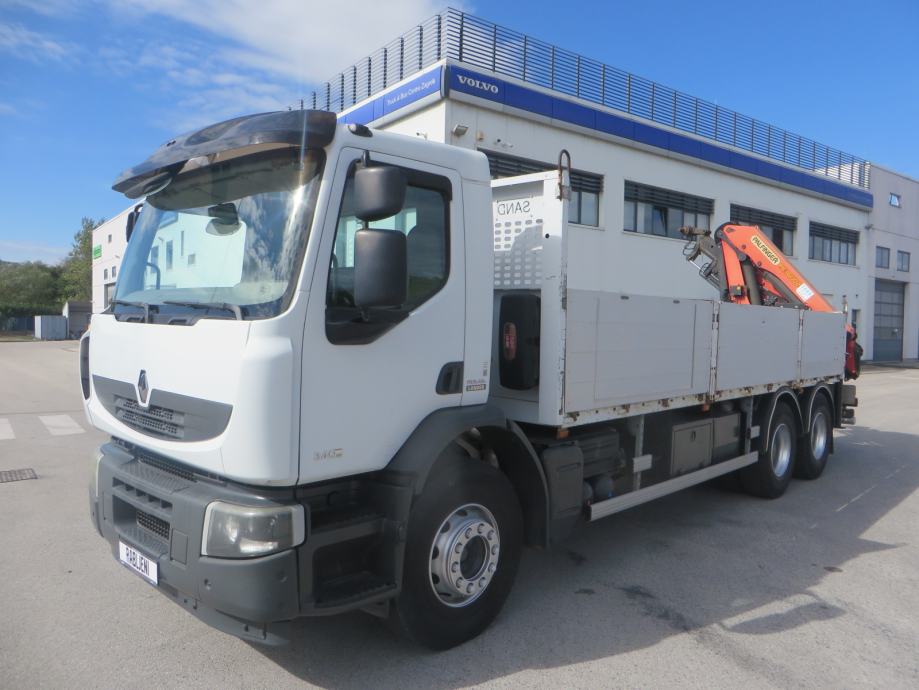 Renault Premium Lander 6x4 otvoreno sa kranom, 2010 god.