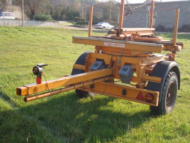 Prikolica za prijevoz stupova Muller Miteltall, 1986 god.