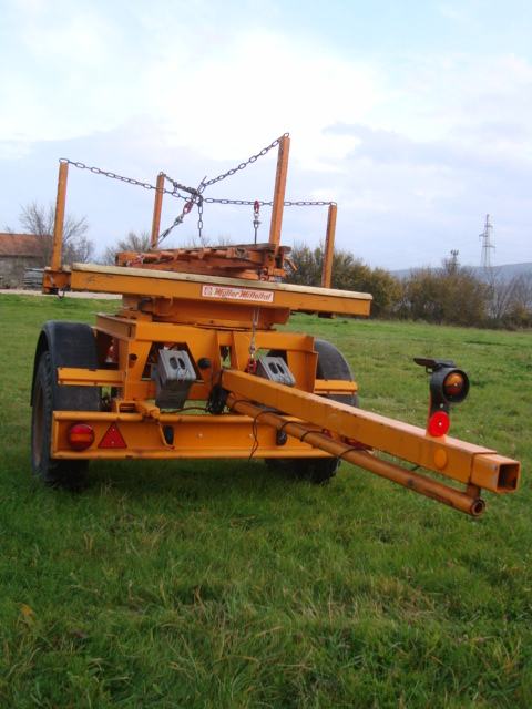 Prikolica za prijevoz stupova Muller Miteltall, 1986 god.