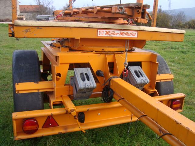 Prikolica za prijevoz stupova Muller Miteltall, 1986 god.