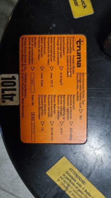 Bojler za kamper ili kamp kućicu - TRUMA B-103