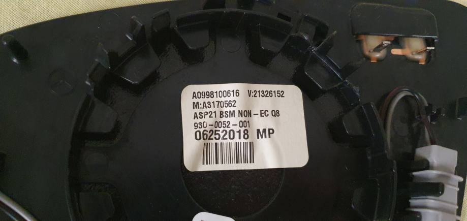 ***MERCEDES-BENZ**STAKLO RETROVIZIRA DESNO SA MRTVIM KUTEM A0998100616