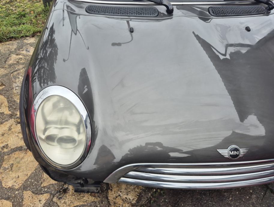 MINI COOPER R50 R52 PREDNJA HAUBA, LIJEVI I DESNI FAR I MASKA