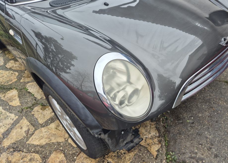 MINI COOPER R50 R52 PREDNJA HAUBA, LIJEVI I DESNI FAR I MASKA