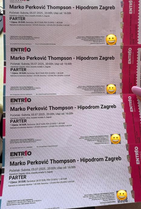 4 Karte za Thompsona 120€