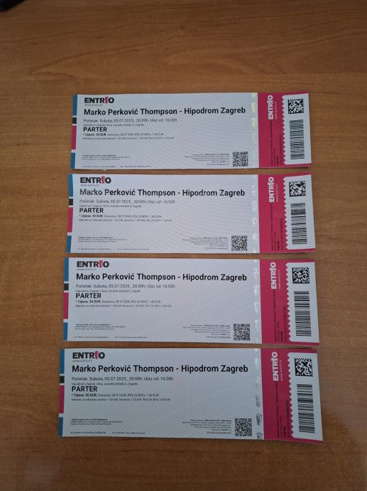 4 Karte za Thompsonov koncert na hipodromu