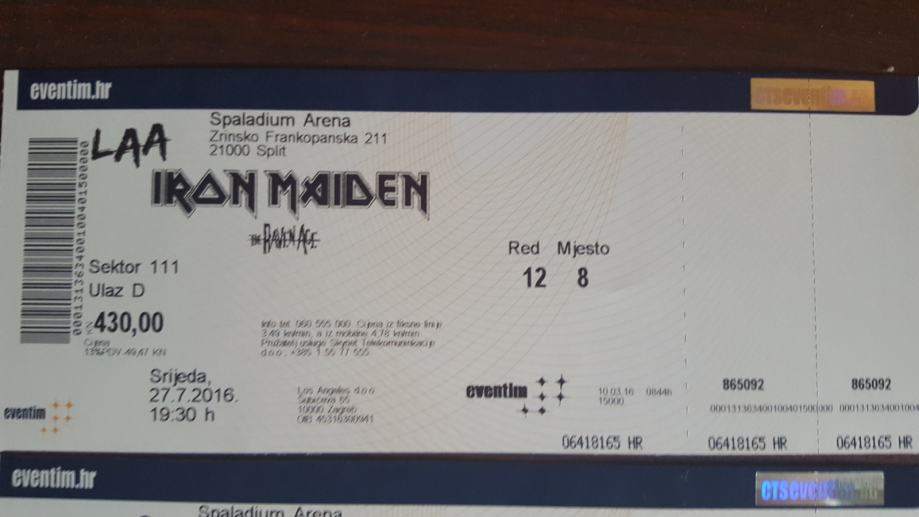 Iron Maiden VIP ulaznice