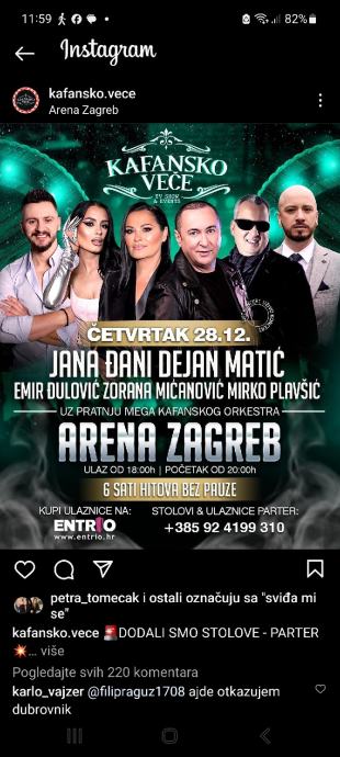 Kafansko veče ulaznice 5€ komad