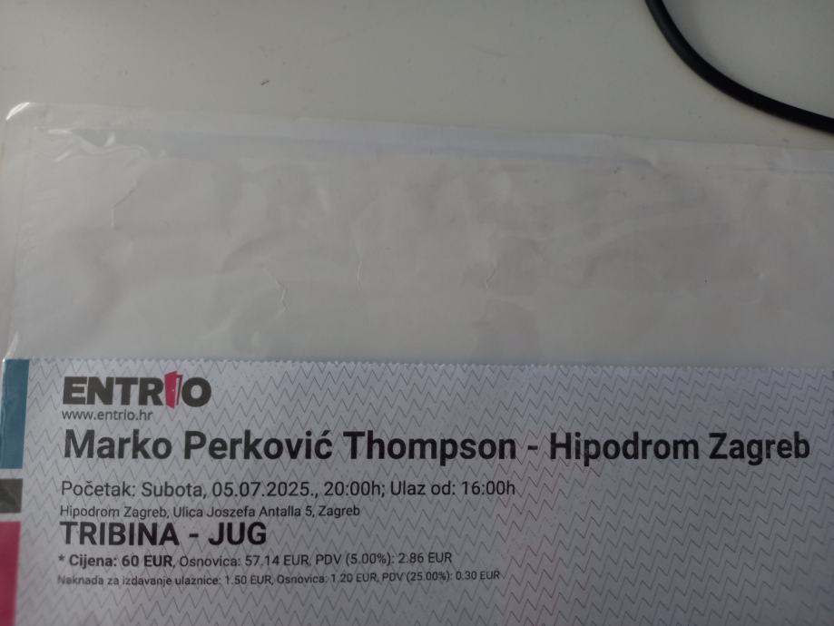 THOMPSON - Hipodrom Zagreb - 5.7.2025. - ULAZNICA TRIBINA JUG