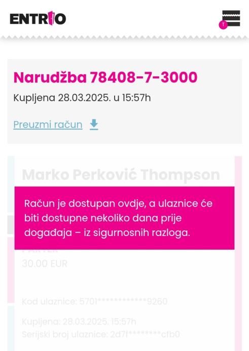 Thompson karte Parter Hipodrom 05.07.2025