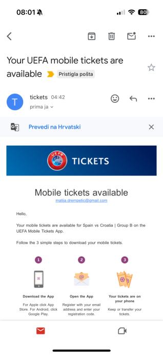 Ulaznice Hrvatska - Španjolska Euro 2024