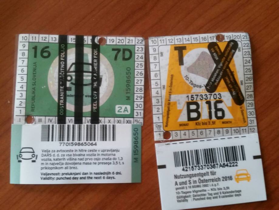 Vinjeta, Slovenija i Austrija