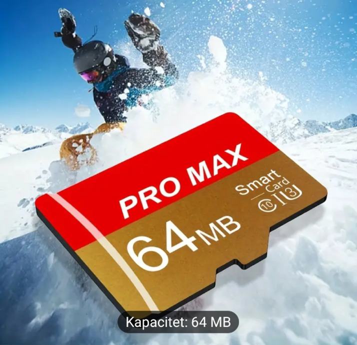 Memorijska SD TF kartica 64 GB, A1 c10 U3