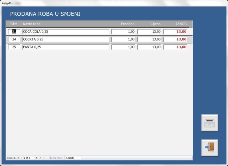 Program za caffe bar (kafiće) - fiskalna blagajna