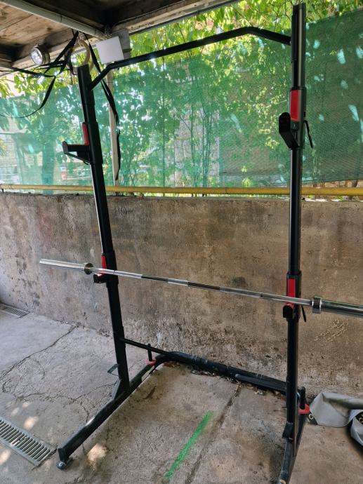 Domyos Rack 500 kavez + sklopiva klupica za ravni benč