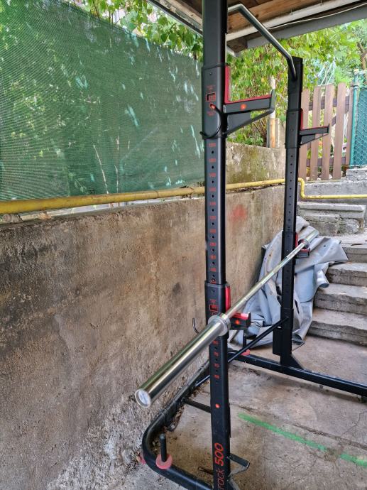 Domyos Rack 500 kavez + sklopiva klupica za ravni benč