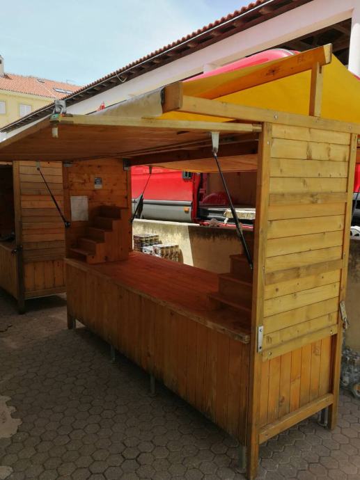 Drveni štand 3m sa spremištem i tendom *VIŠE KOMADA*