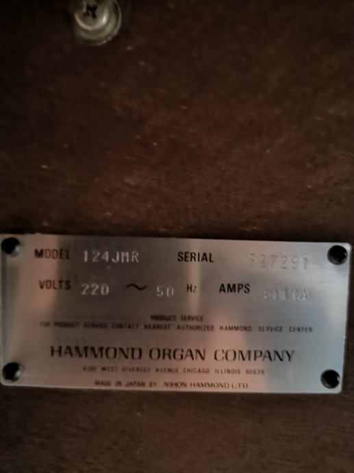 Hammond orgulje, model: 124jmr