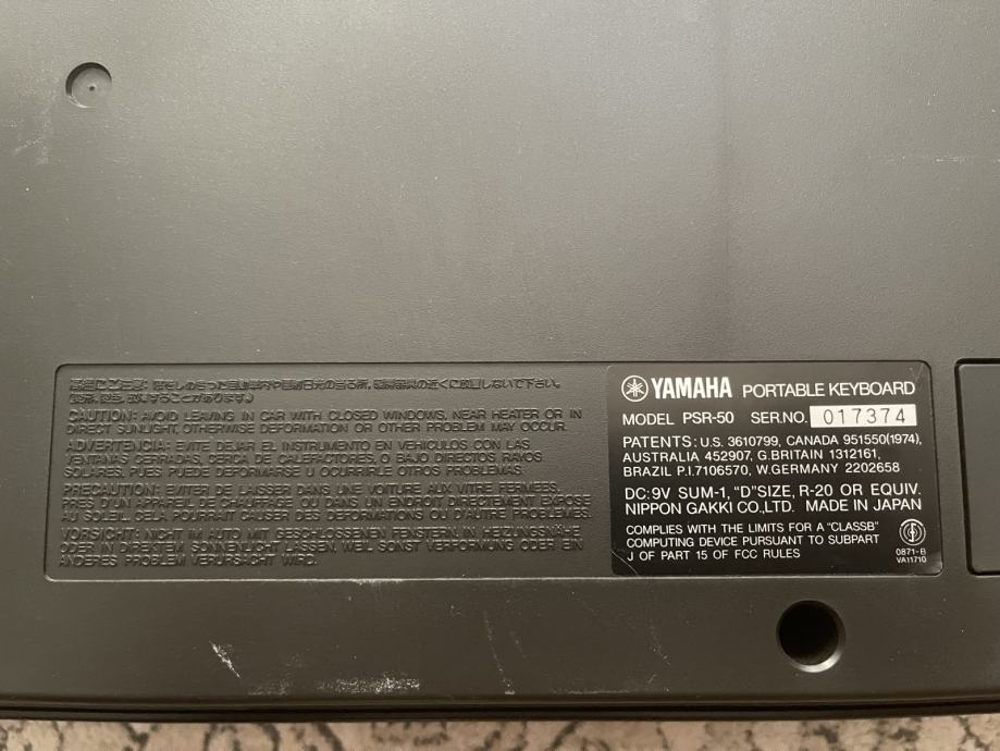 Yamaha PSR-50 Portable keyboard (sintisajzer, klavijatura)