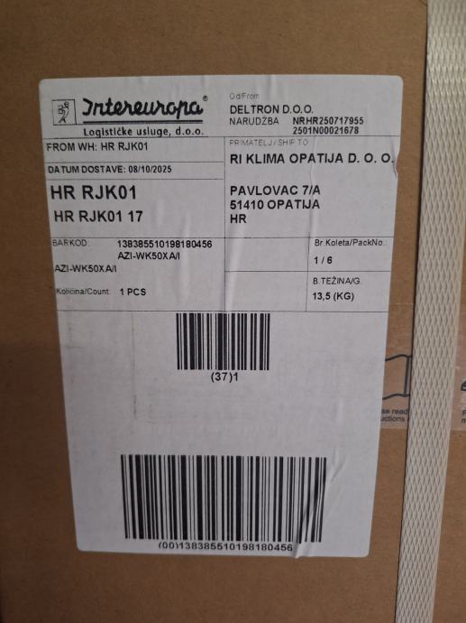 AZURI klima uređaj komplet ARIES AZI-WK50XA(I)/AZI-WK50XA(O) - 5,30 kW