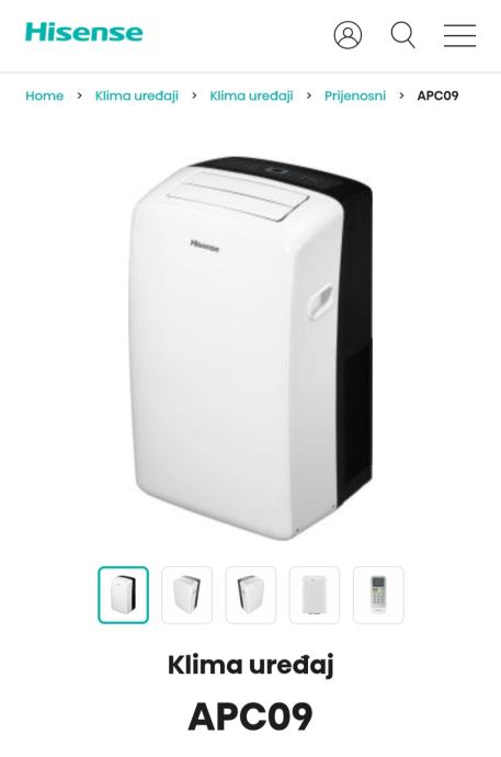 Hisense prijenosna klima