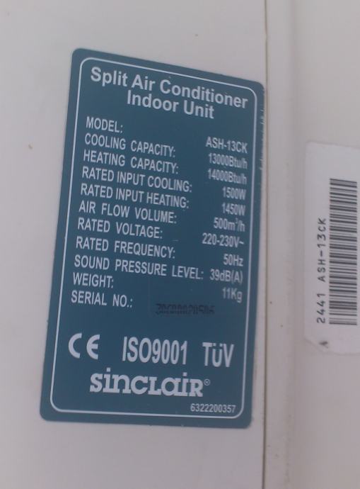 Klima Sinclair ASH-13CK