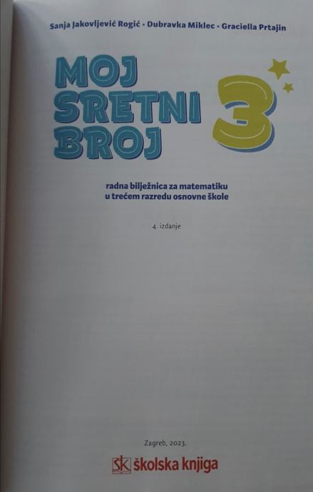 Moj sretni broj 3, radna bilježnica, Školska knjiga NOVO