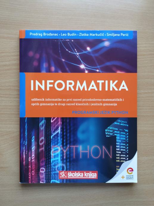 NOVA knjiga iz informatike za 1. r. gimnazije (2019. izdanje)