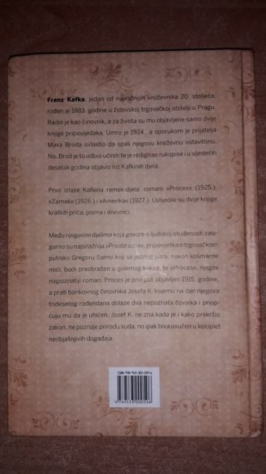 FRANZ KAFKA:PROCES/PREOBRAZBA,BIBLIOTEKA JUTARNJEG LISTA