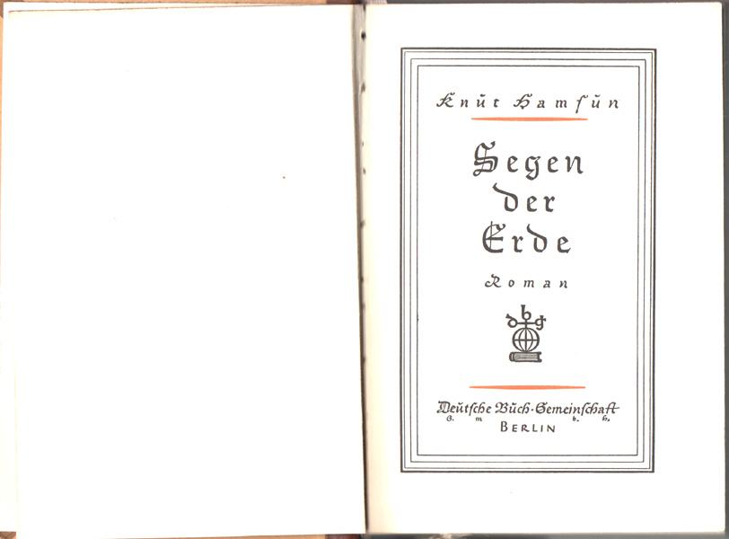 Hamsun, Knut - Segen der Erde