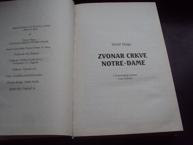 ZVONAR CRKVE NOTRE DAME - Victor Hugo