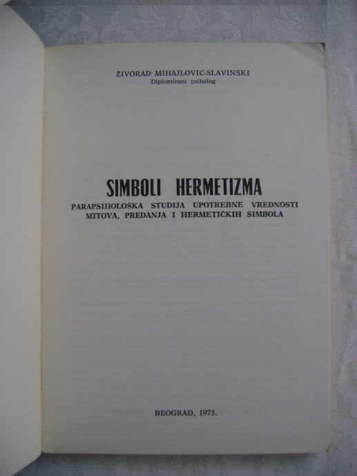 Živorad Mihajlović-Slavinski - Simboli hermetizma - 1973.