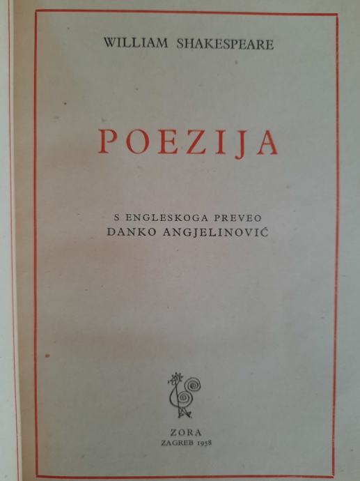 William Shakespeare POEZIJA