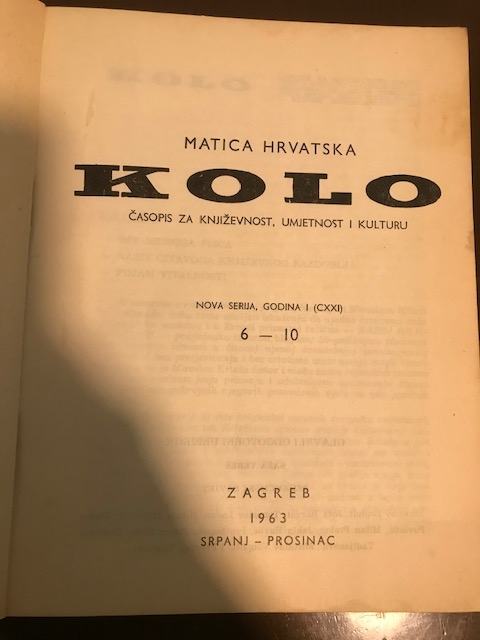 Časopis Kolo 6, MH, srpanj-kolovoz 1963. MH