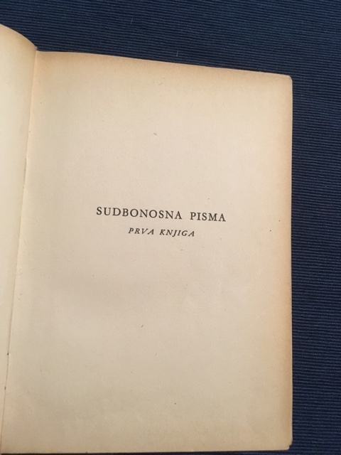 ur. Ervin Šinko, Sudbonosna pisma, prva knjiga, 1960.