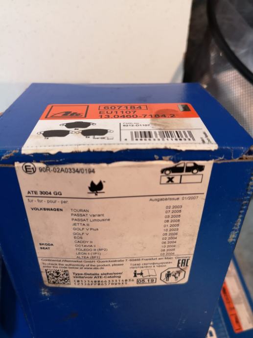 ATE DISK PLOCICE PREDNJI I ZADNJI KOMPLET