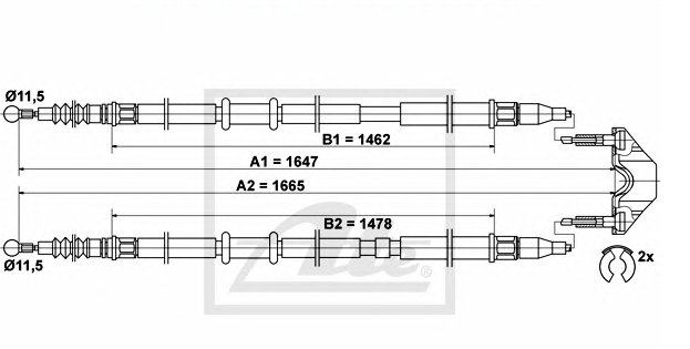 Sajla ručne kočnice Opel Astra G 522001 522003 522440 522651 ATE