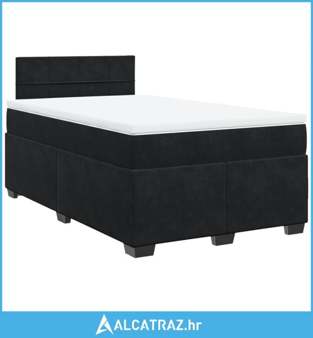 Box spring krevet s madracem crni 120 x 200 cm baršunasti - NOVO