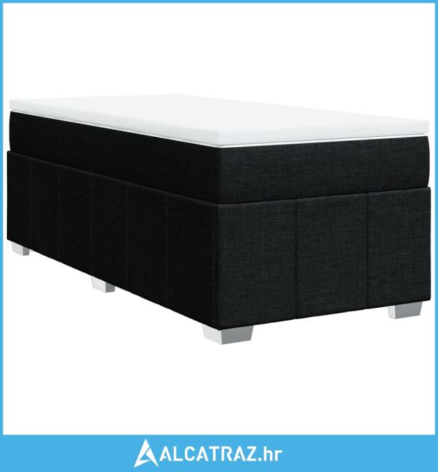 Box spring krevet s madracem crni 80 x 200 cm od tkanine - NOVO