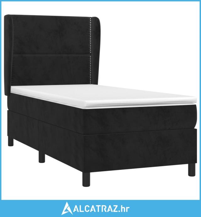Box spring krevet s madracem crni 90x190 cm baršunasti - NOVO