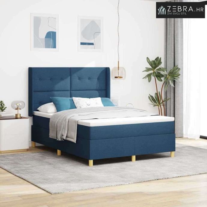 Box spring krevet s madracem Plava 140 x 190 cm tkanina